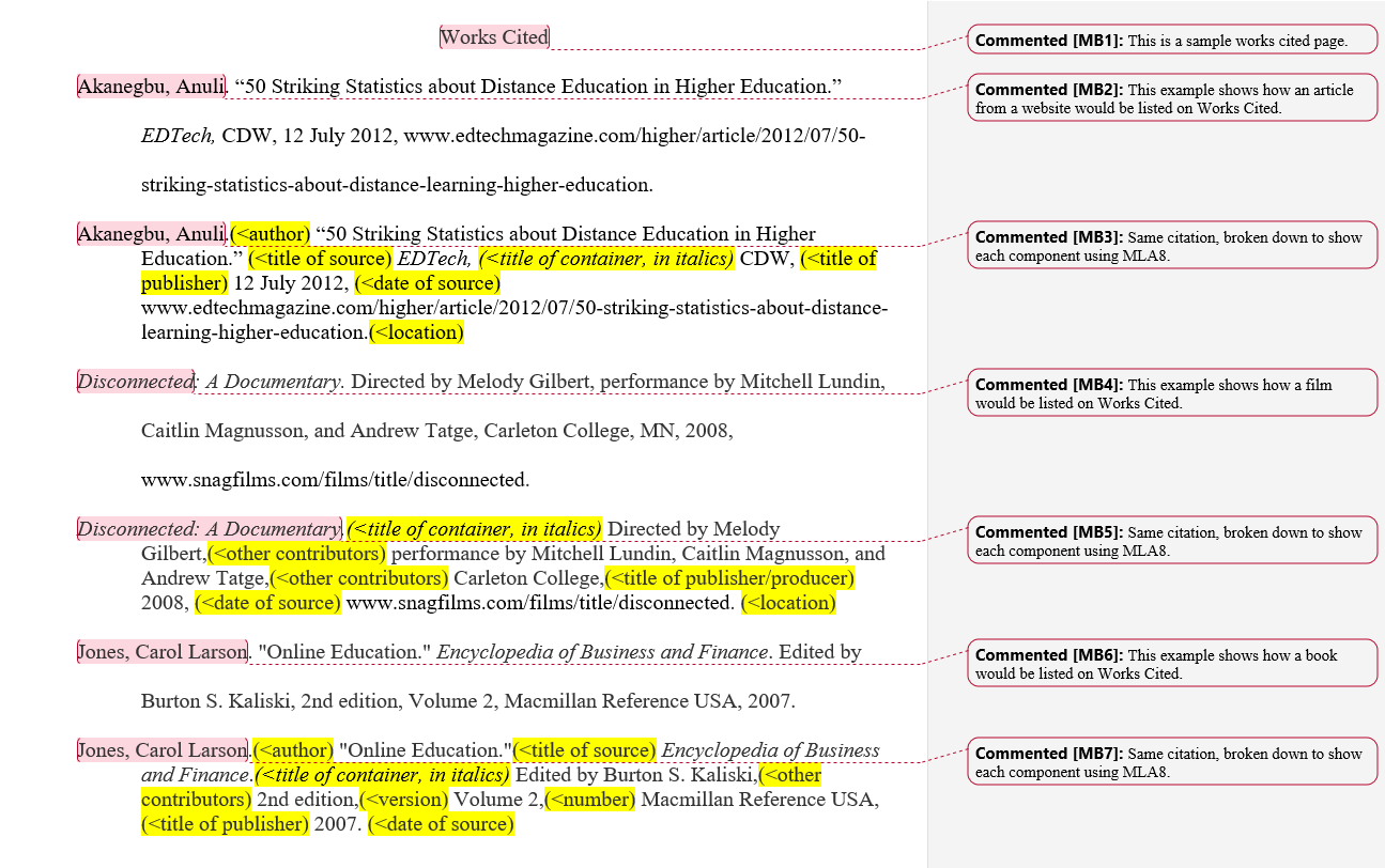 Creating A Works Cited Page Advanced English
