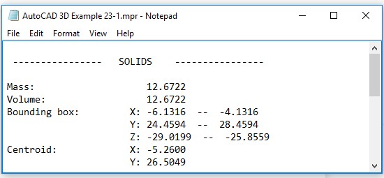Module 25 Mass Properties – Introduction to Drafting and AutoCAD 3D