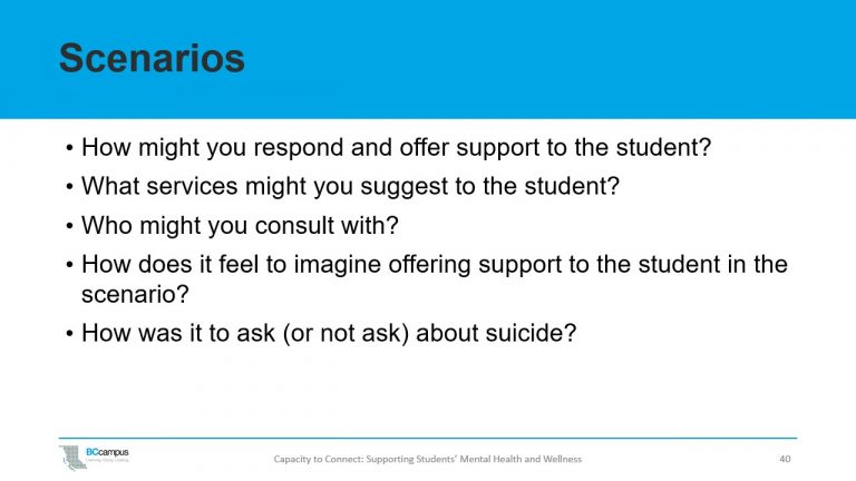 Scenarios for Practice and Discussion – Capacity to Connect: Supporting ...