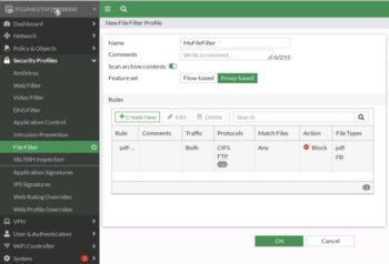 7.2 Security Profile – FortiGate Firewall