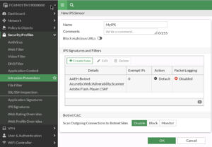 7.2 Security Profile – FortiGate Firewall