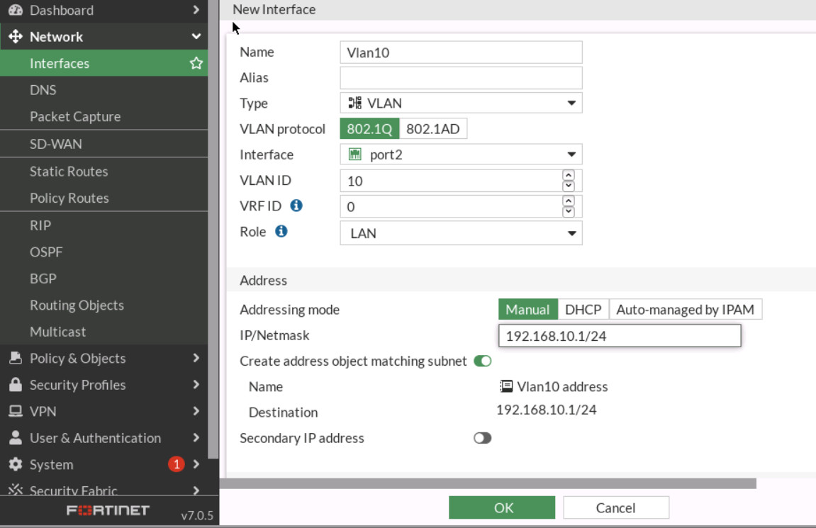 7 3 Vlan And Security Profile Fortigate Firewall