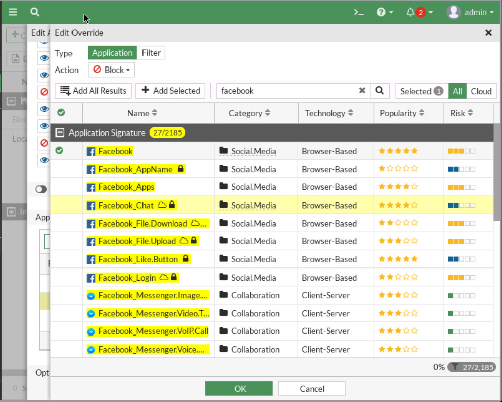 2.2 Application Profile – FortiGate Firewall