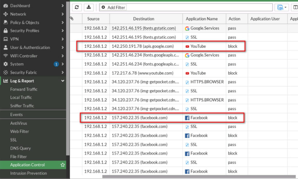 2.2 Application Profile – FortiGate Firewall