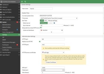 1.1 Basic Settings – FortiGate Firewall
