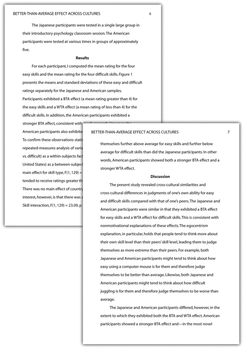 Writing A Research Report In American Psychological Association APA 