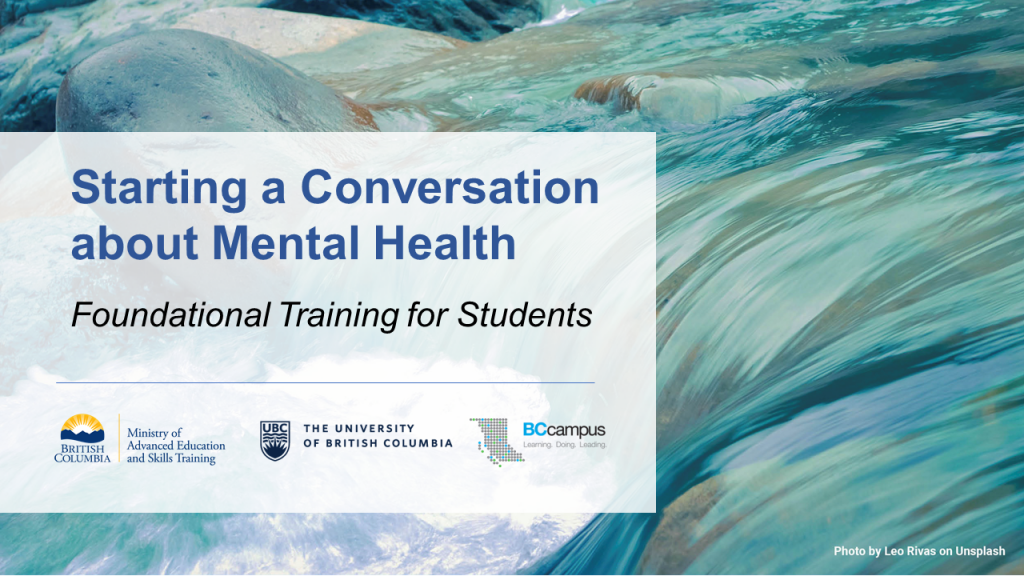 1. Opening the Session – Starting A Conversation About Mental Health ...