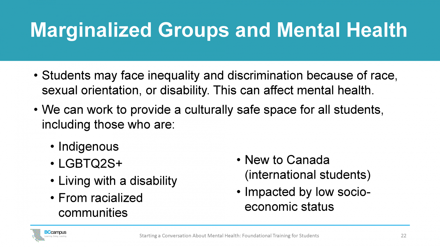 4. Marginalized Groups and Mental Health – Starting A Conversation ...