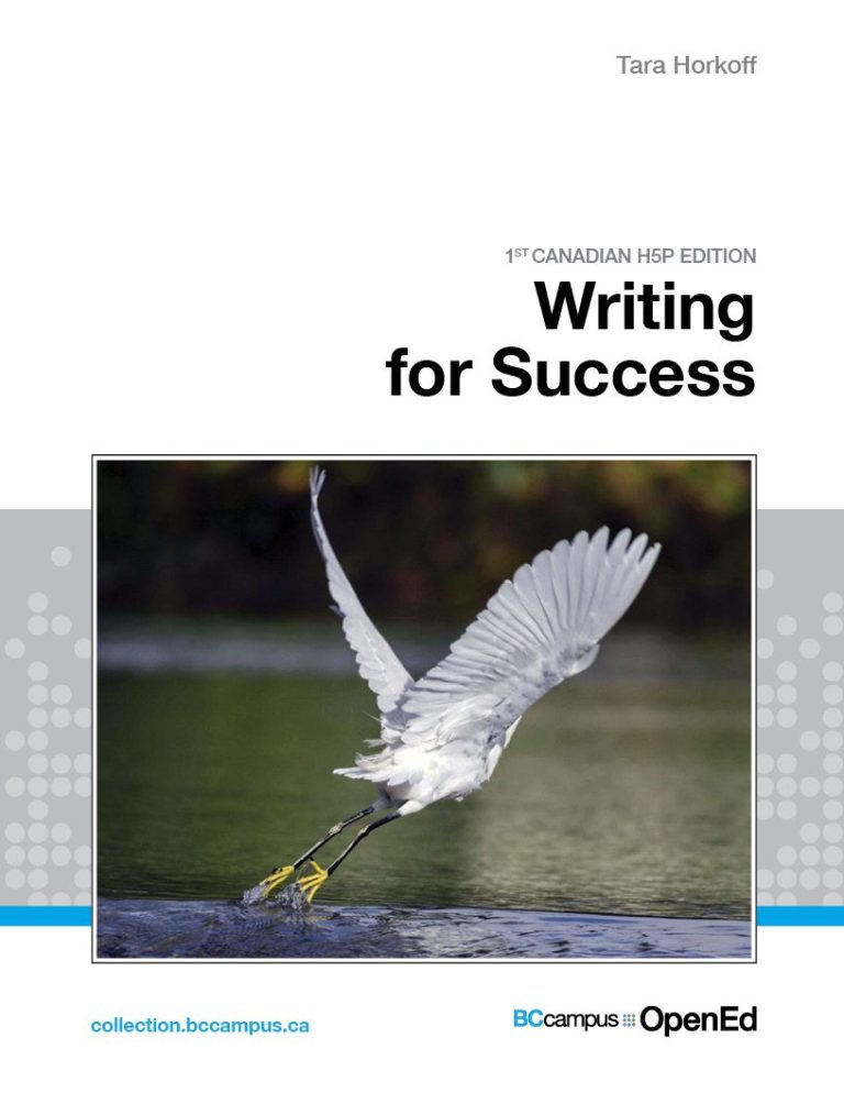 Writing for Success – 1st Canadian H5P Edition – Simple Book Publishing